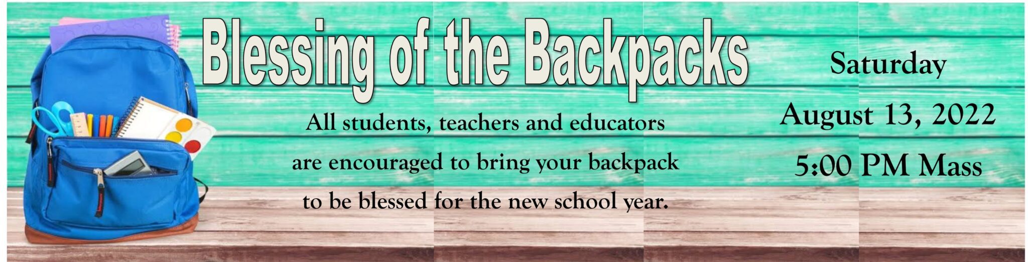 backpack blessing – St. Joseph Catholic Church